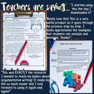 Argumentative Writing for Middle School - ELA Buffet