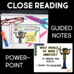 Close Reading & Annotation PowerPoint, Guided Notes, & Visuals - ELA Buffet